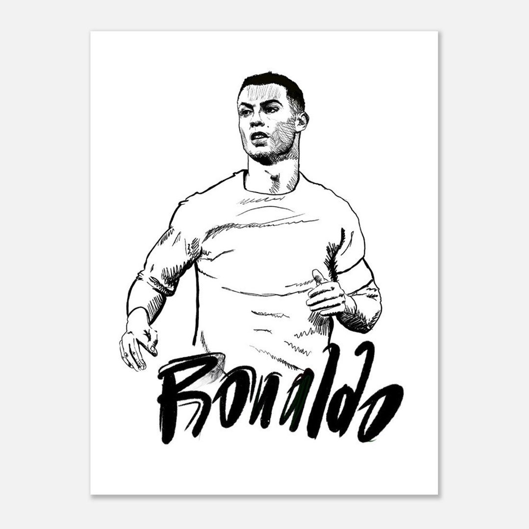 Limited Edition Cristiano Ronaldo Poster Minimalistic, Cr7 Black and ...