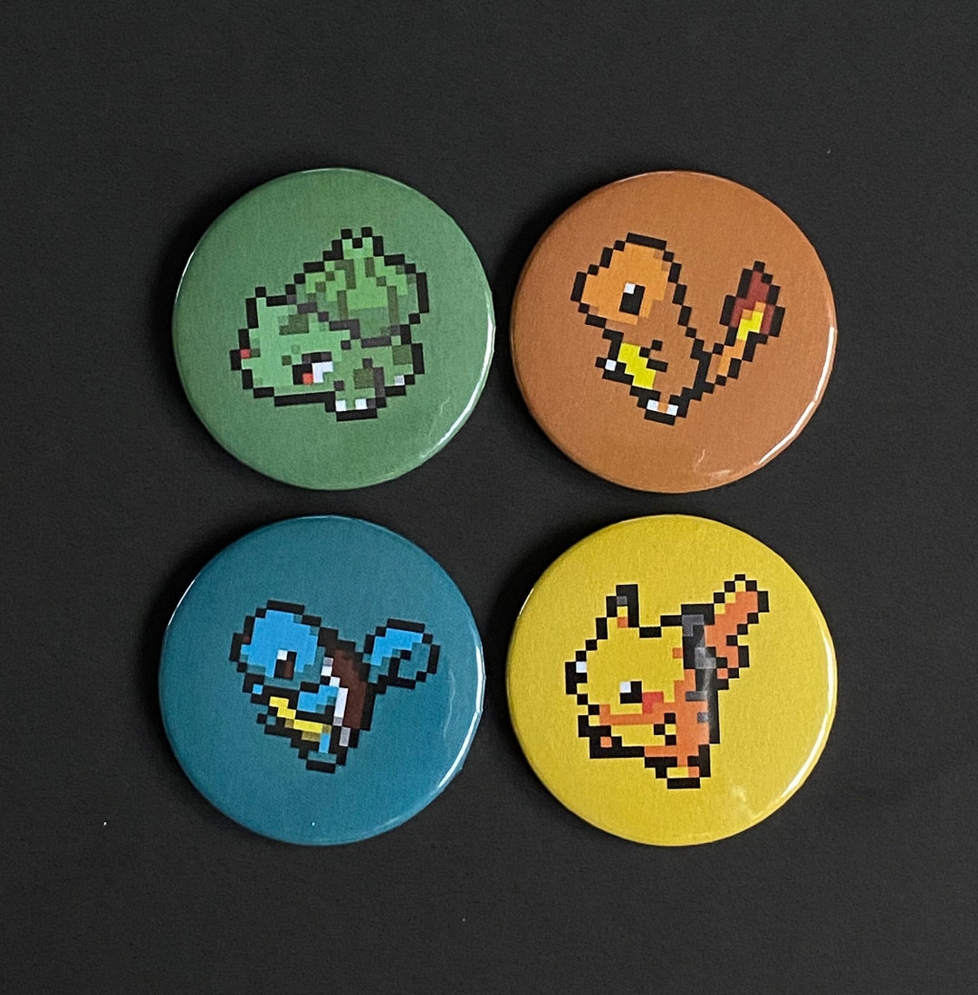 Pokémon Kanto Starter Badges 37mm - Etsy