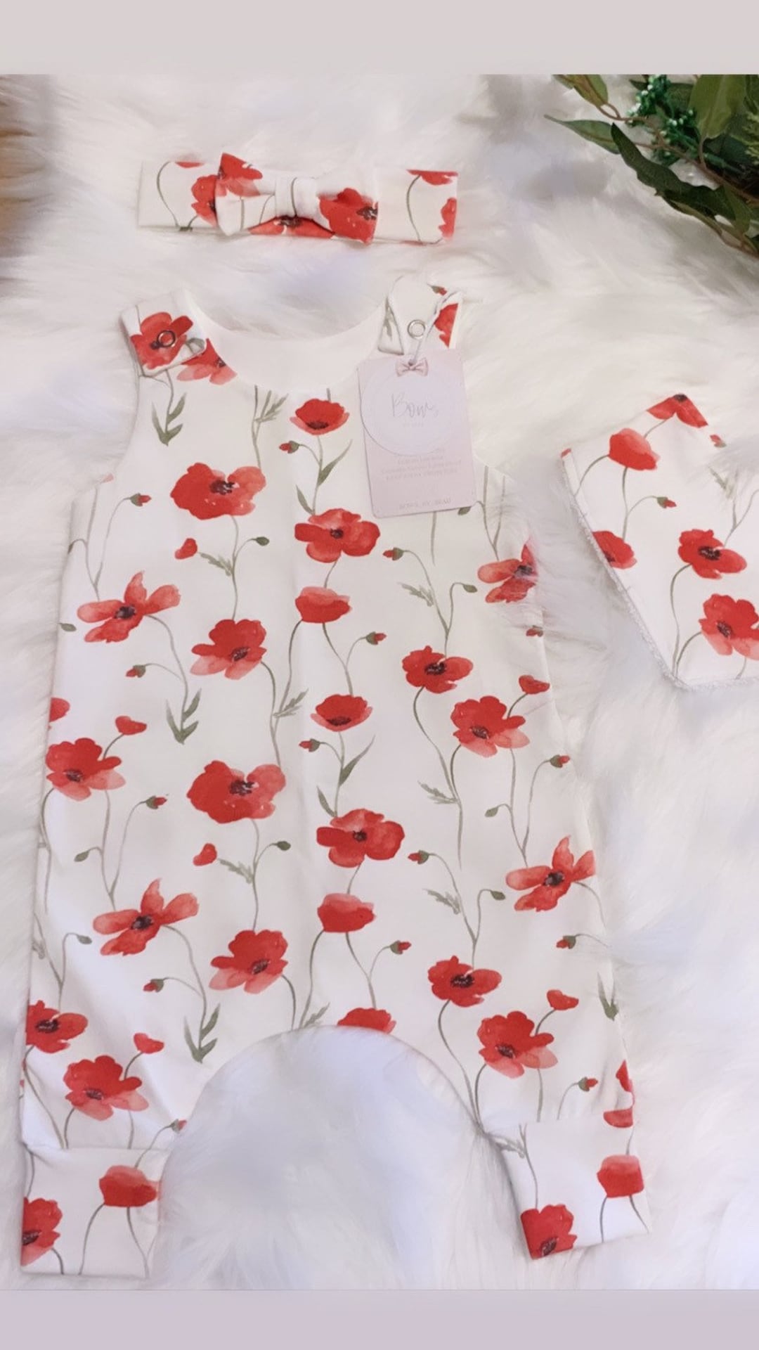 Baby Girls Red Poppy Field Romper, Leggings and Romper Dress Options ...