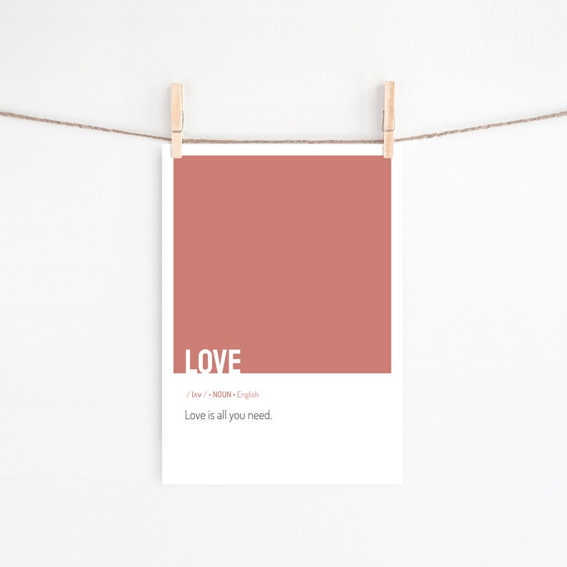 Set of 4 Block Color Posters, Family Bundle, Digital Download, Home ...