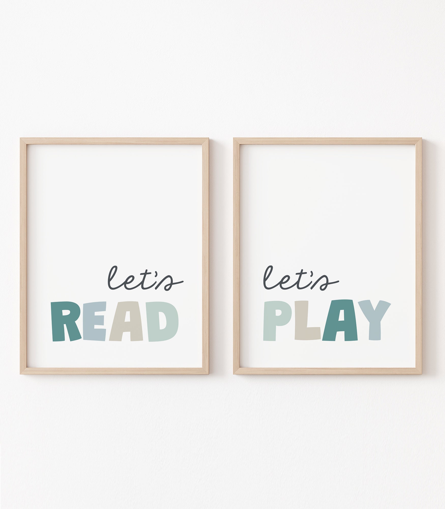 Lets Read Lets Play Printable Wall Art, Set of 2, Instant Download ...
