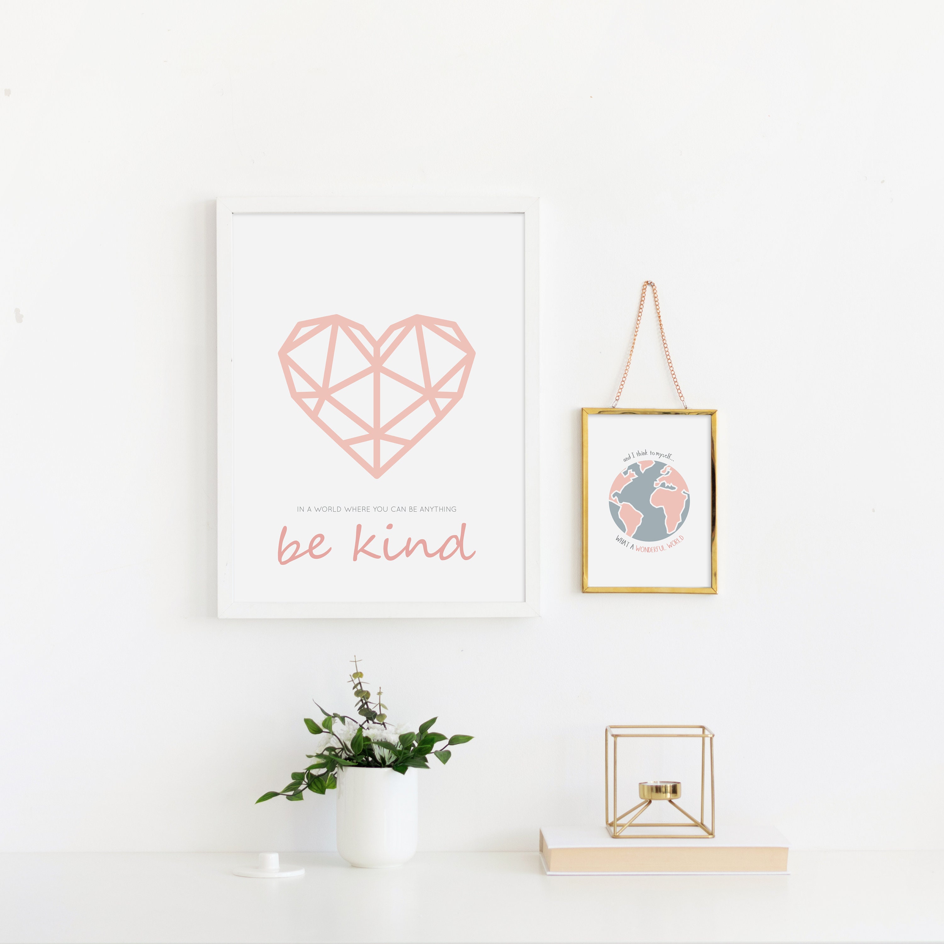 Be Kind Wall Print, Instant Download, Printable Wall Art, Heart Poster ...