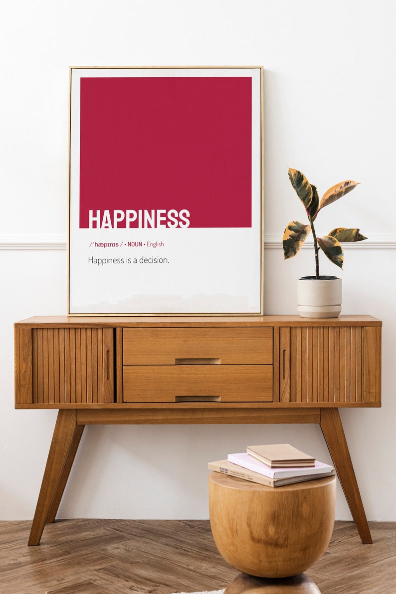 Happiness Definition Poster, Dictionary Art, Instant Download ...