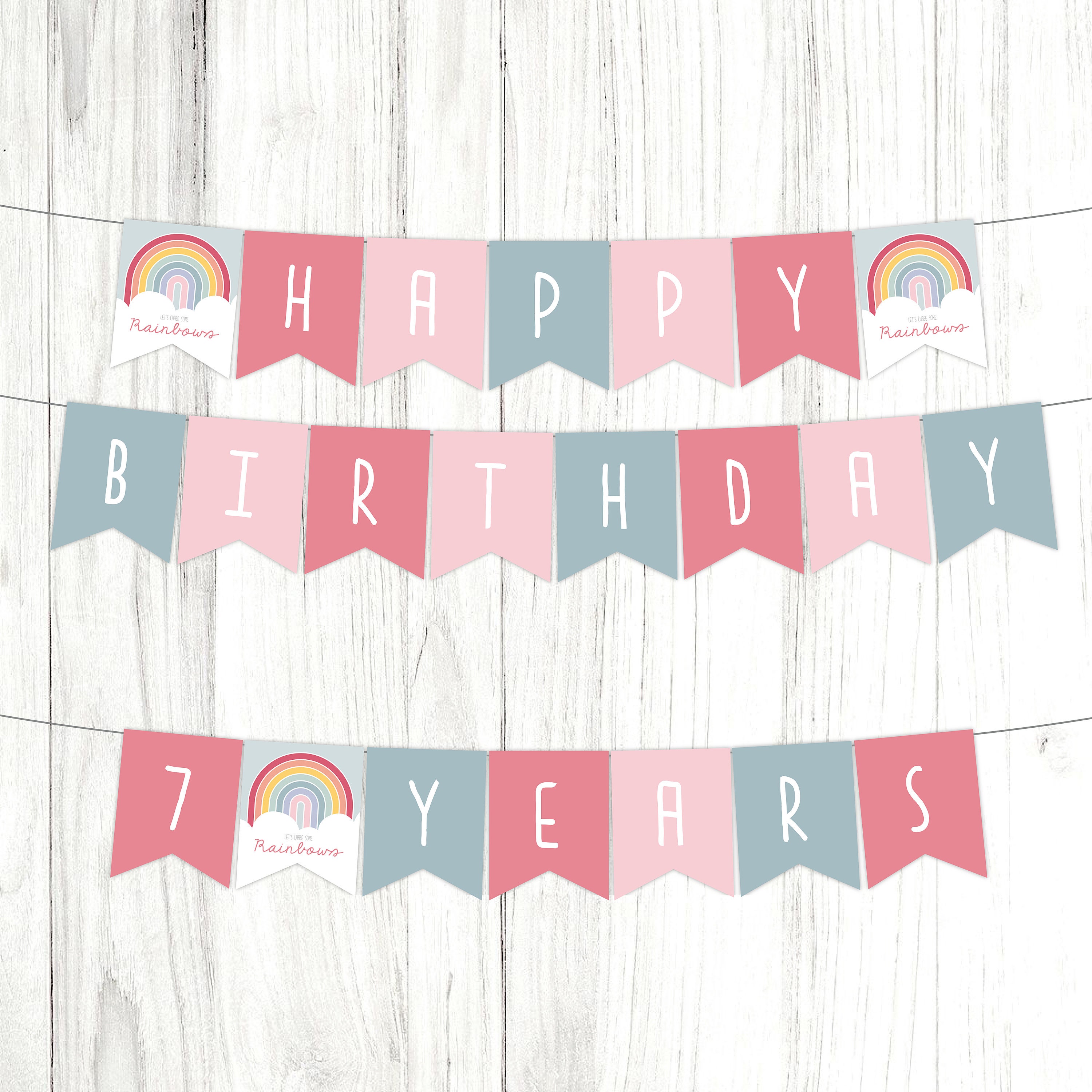 Rainbow Party Kit Printable, Instant Download, Birthday Party Pack, DIY ...
