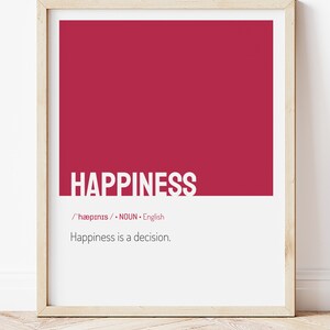 Happiness Definition Poster, Dictionary Art, Instant Download ...