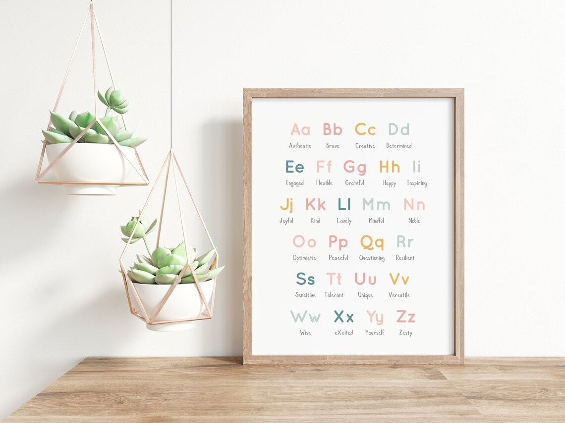 Alphabet Wall Print, Instant Download, Printable Wall Art, ABC Poster ...