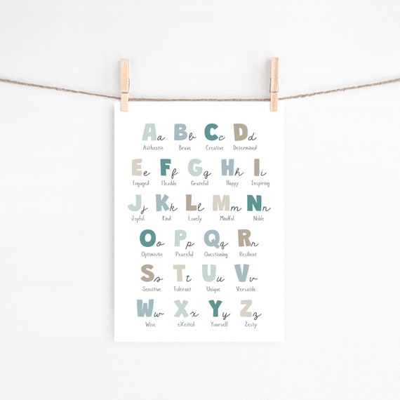 Alphabet Wall Print Instant Download Printable Wall Art ABC | Etsy