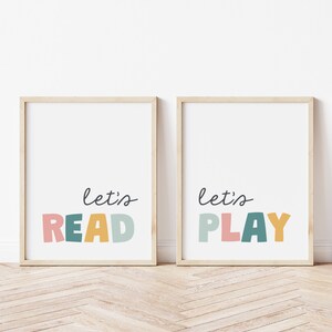 Lets Read Lets Play Printable Wall Art, Set of 2, Instant Download ...
