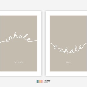 Inhale Exhale Wall Art Printable, Set of 2, Instant Download, Yoga ...