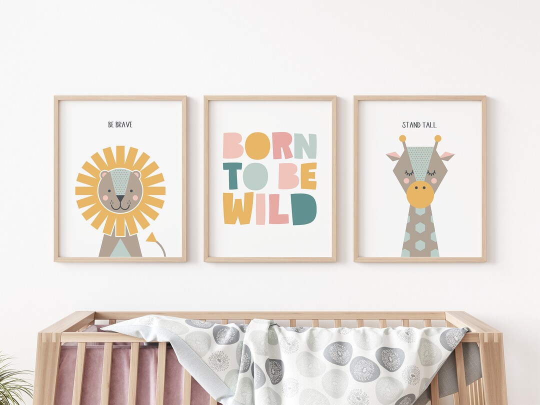 Set of 3 Jungle Theme Posters, Printable Kids Wall Art, Safari Nursery ...
