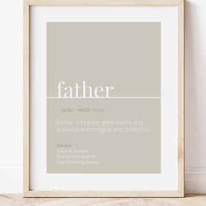 Father Definition Print Dictionary Art Instant Download | Etsy