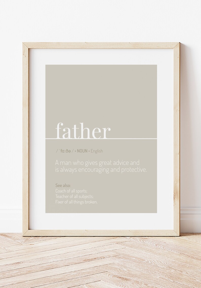 Father Definition Print Dictionary Art Instant Download | Etsy