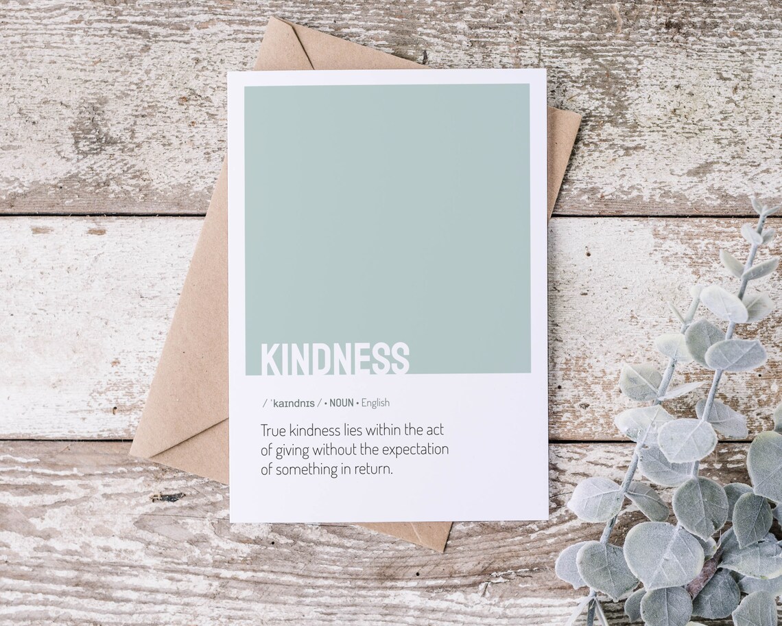 Kindness Definition Print, Block Color Poster, Dictionary Art ...