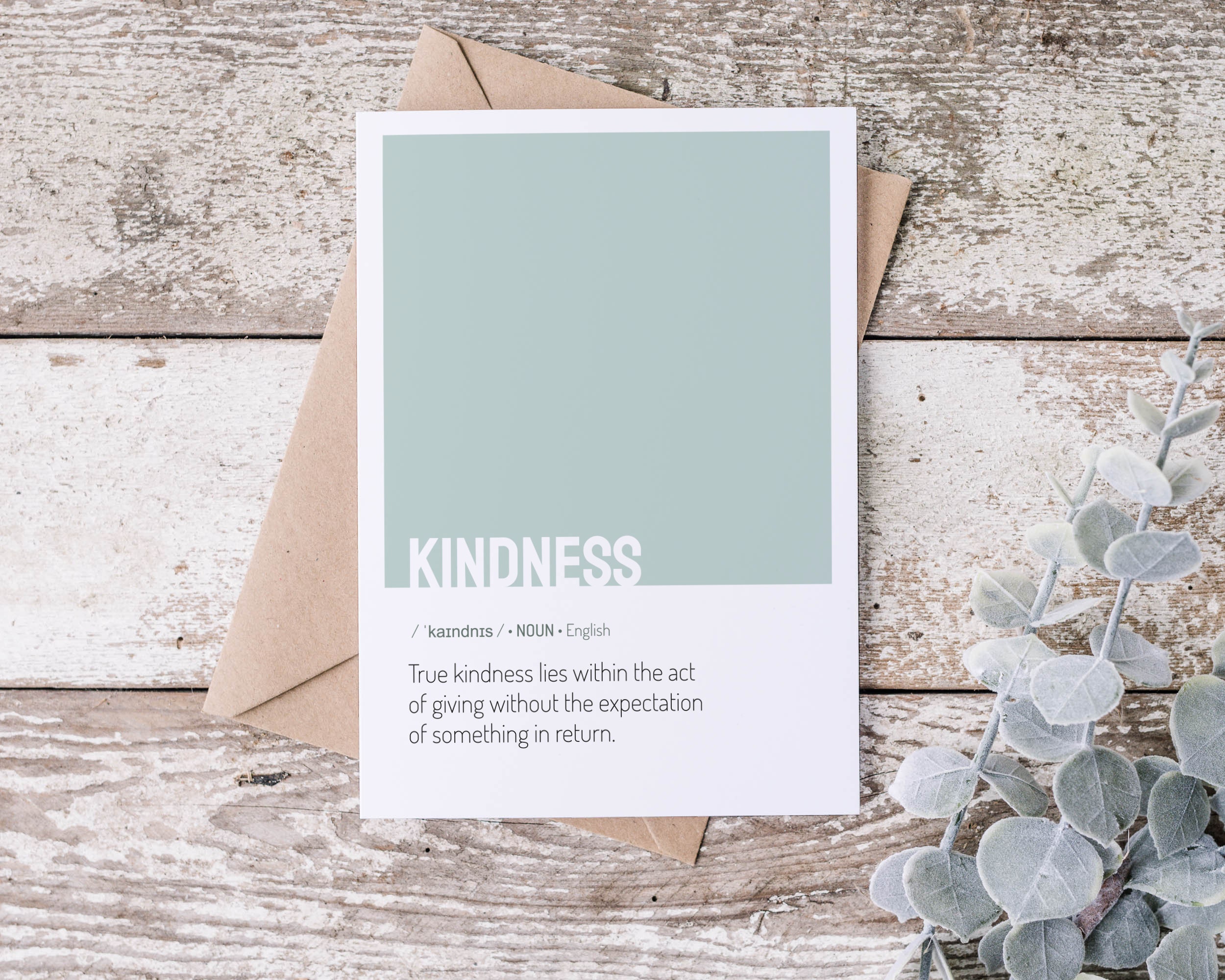 Kindness Definition Print, Block Color Poster, Dictionary Art ...