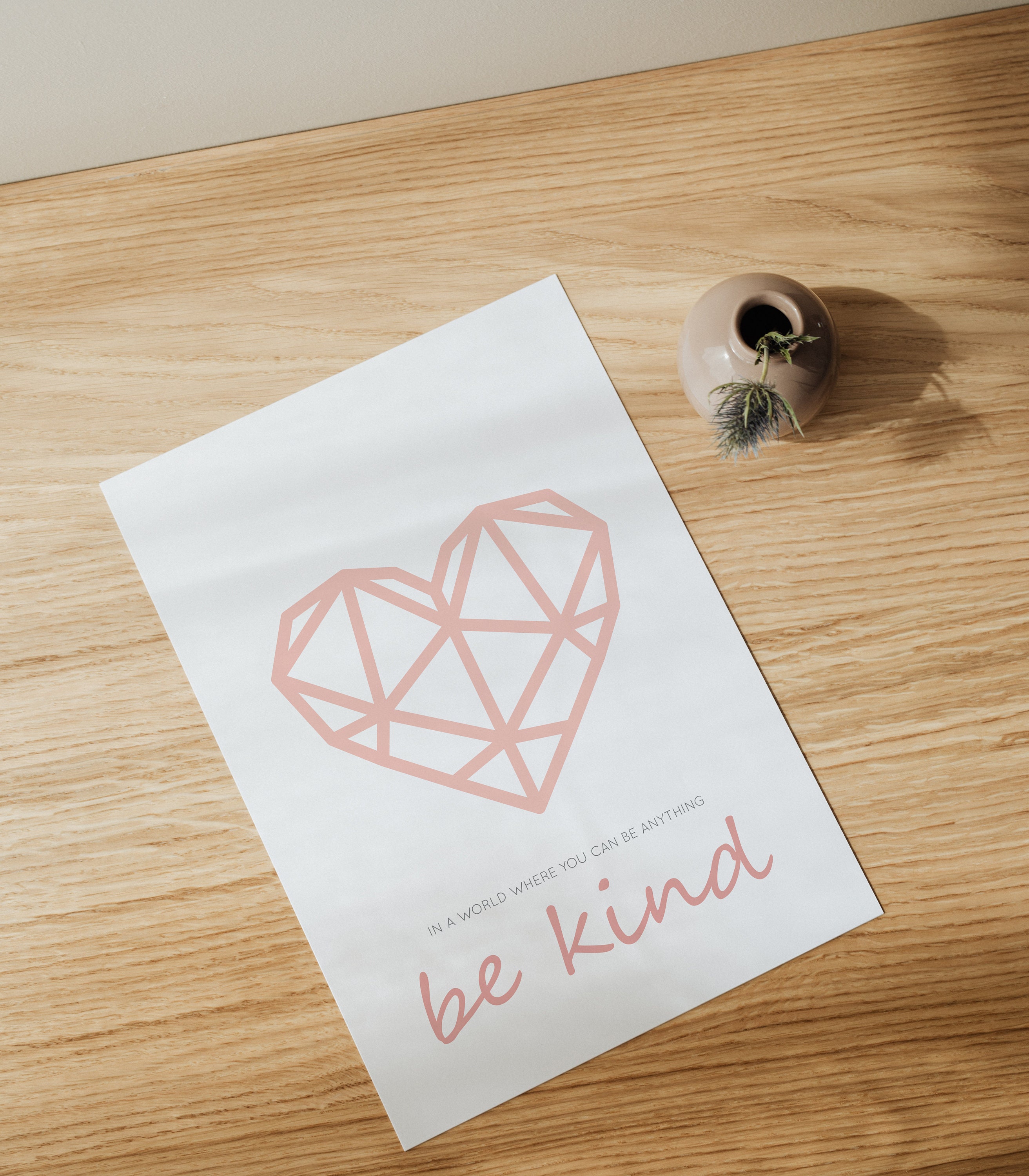 Be Kind Wall Print, Instant Download, Printable Wall Art, Heart Poster ...