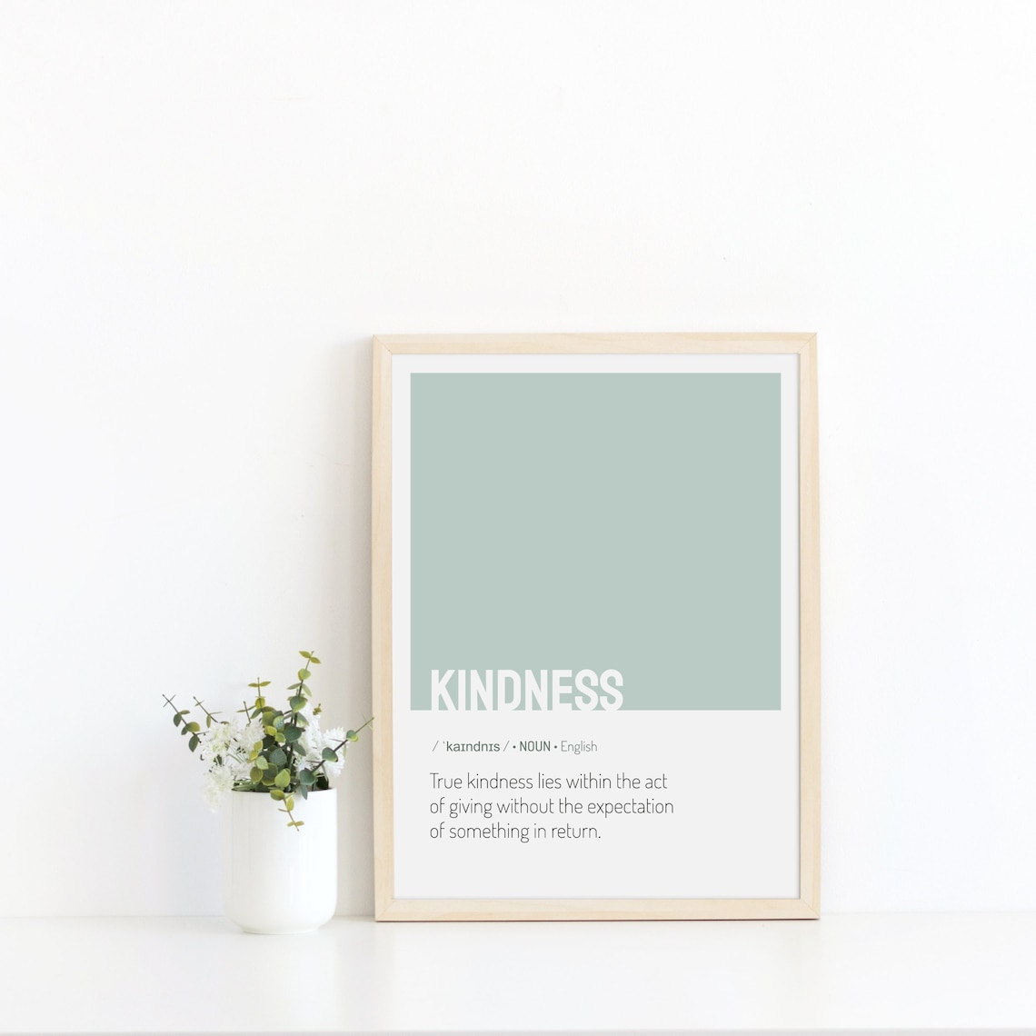 Kindness Definition Print, Block Color Poster, Dictionary Art ...