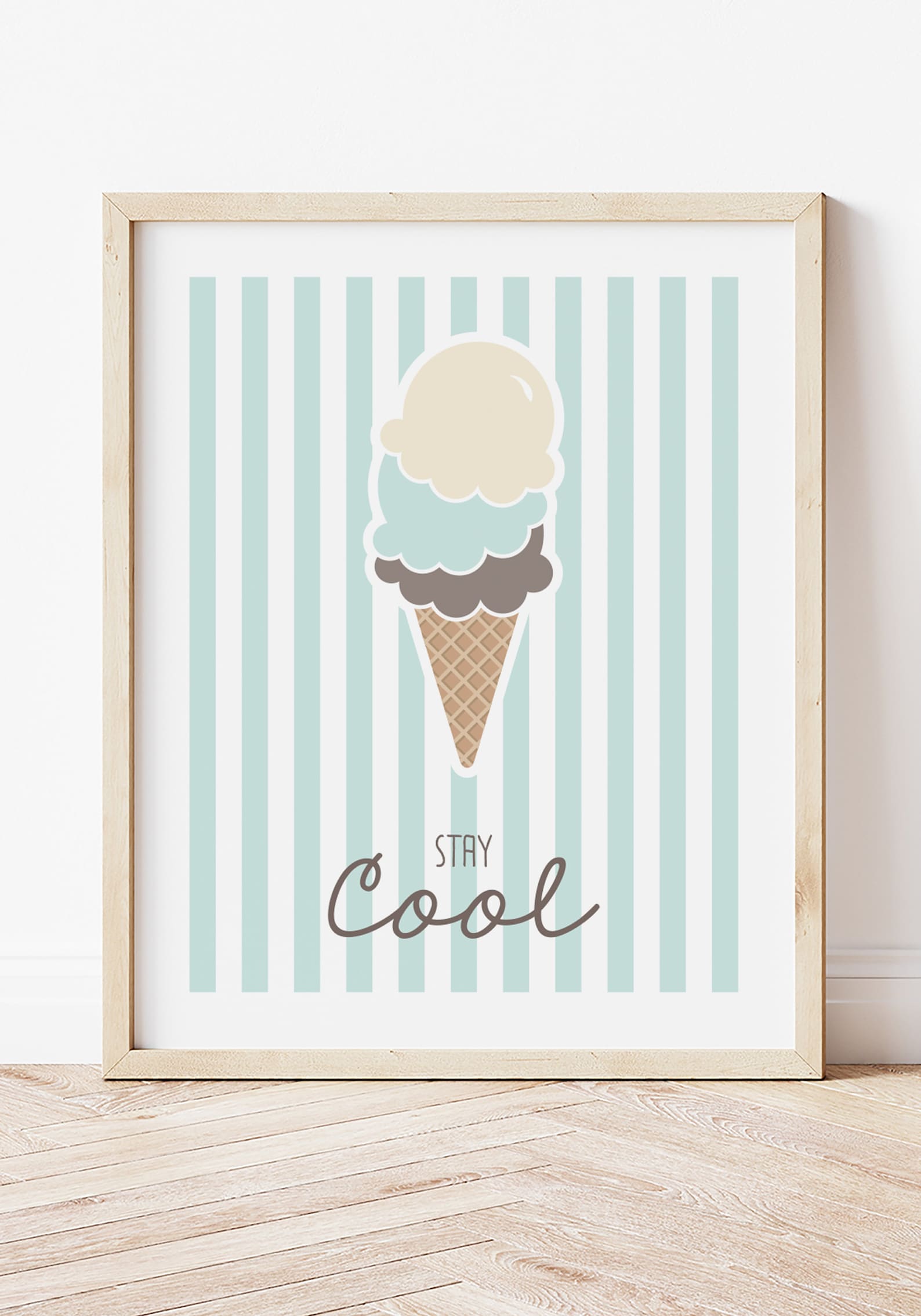 Ice Cream Wall Print, Instant Download, Printable Wall Art, Stay Cool ...