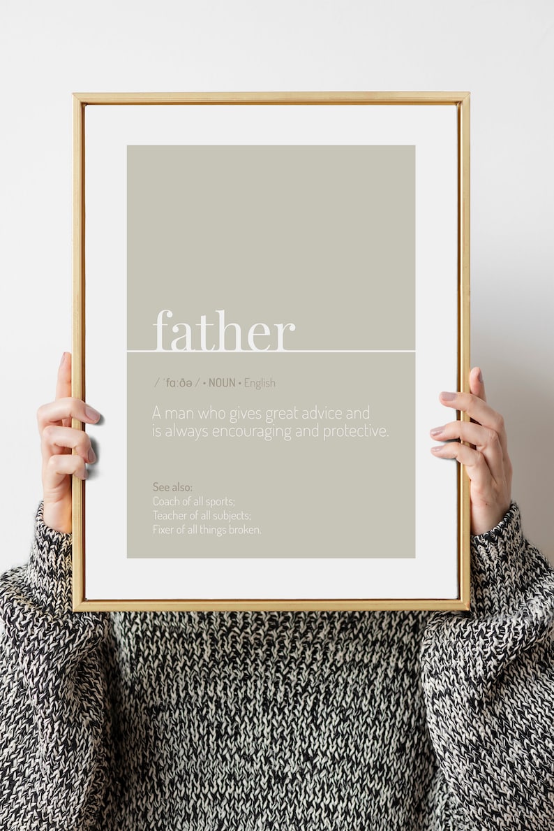 Father Definition Print Dictionary Art Instant Download | Etsy