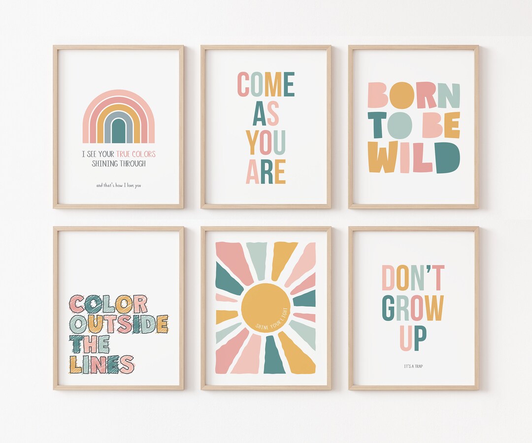 Set of 6 Posters, Printable Kids Wall Art, Educational Posters ...