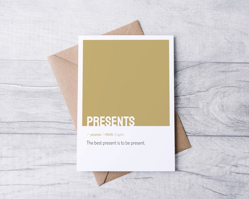 Modern Holiday Printable, Instant Download, Presents Definition Poster ...