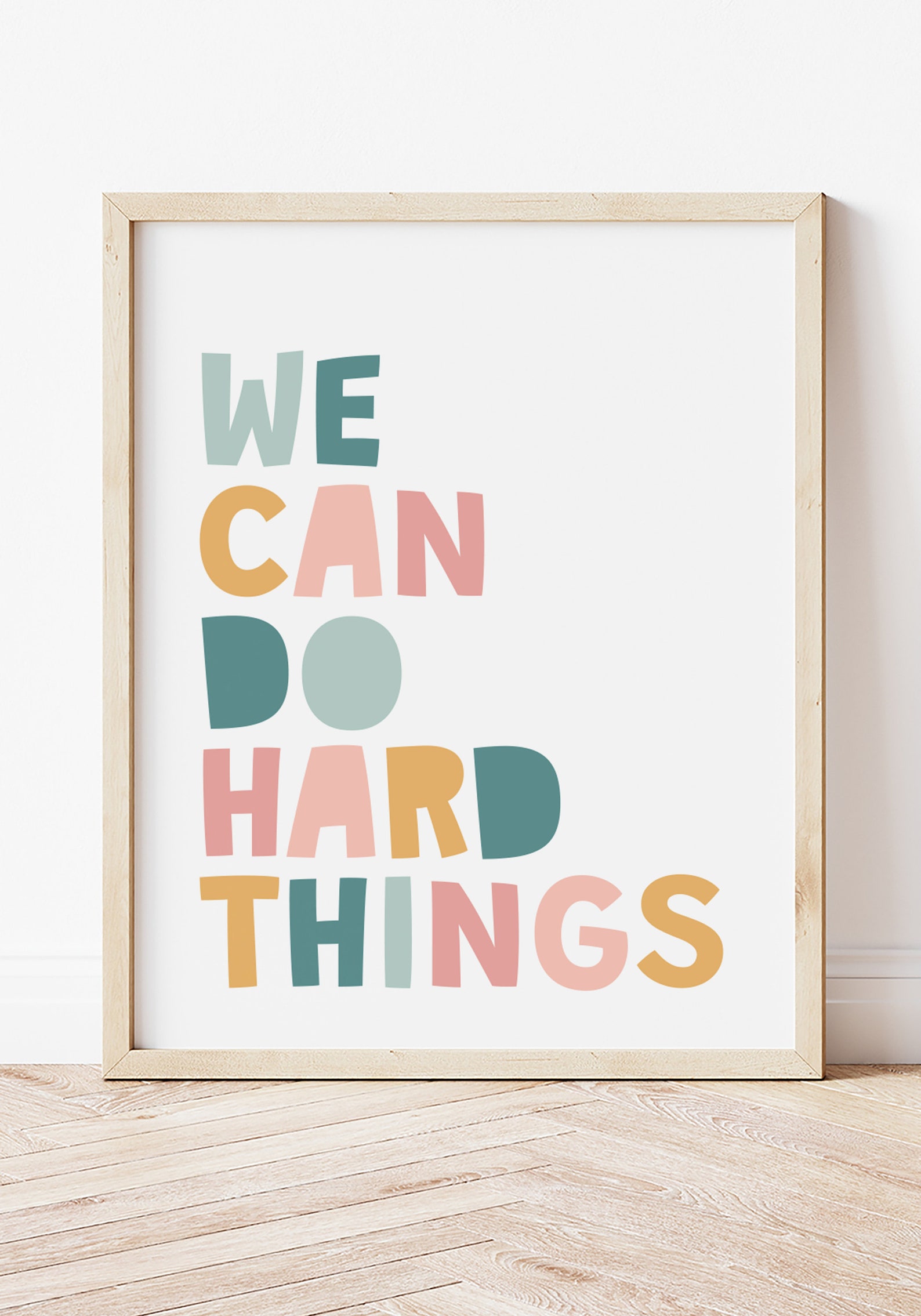 We Can Do Hard Things Poster, Growth Mindset Quotes, Pastel Colors Wall ...