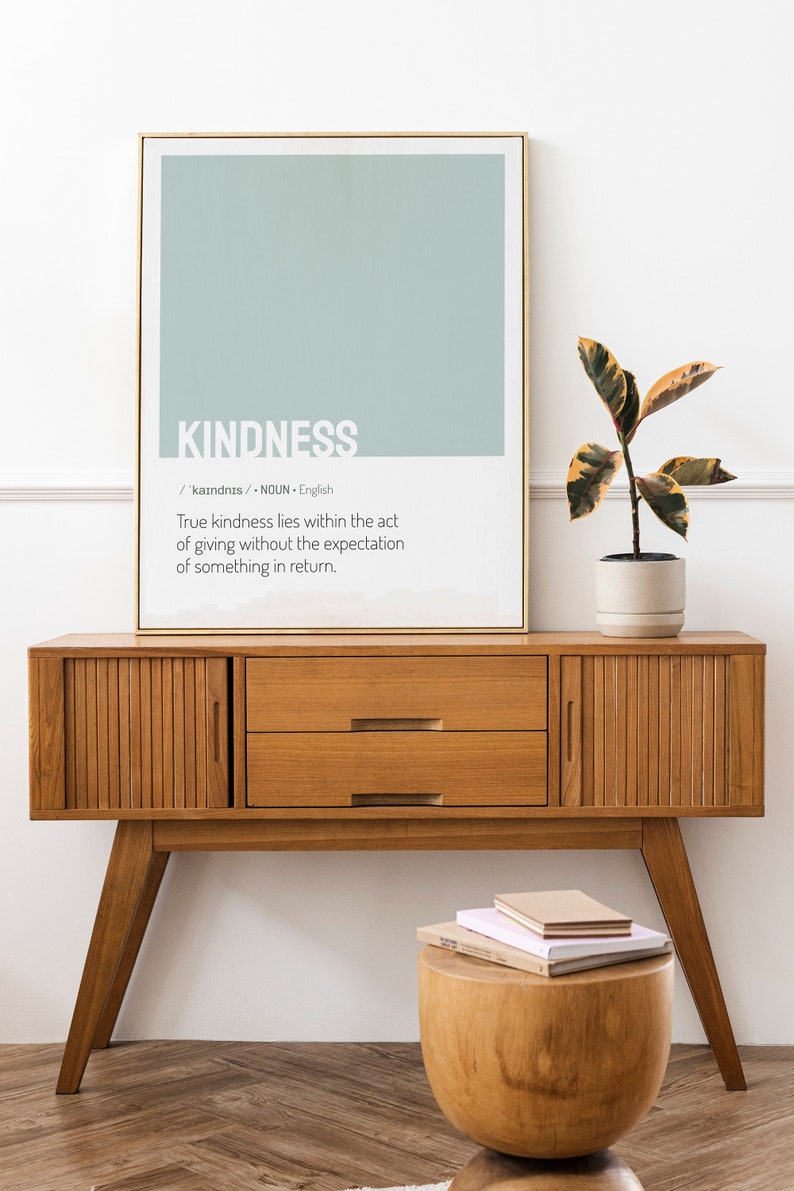 Kindness Definition Print, Block Color Poster, Dictionary Art ...