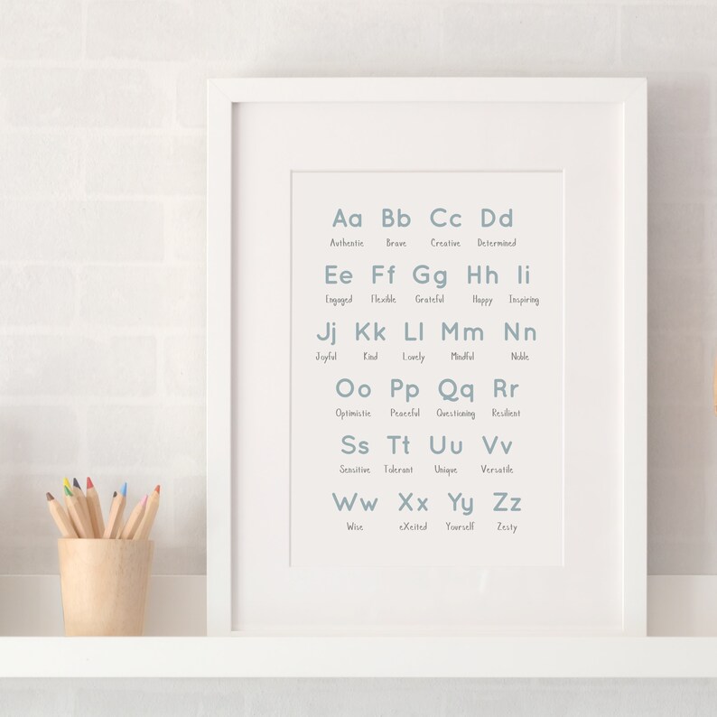 Alphabet Wall Print, Instant Download, Printable Wall Art, ABC Poster ...