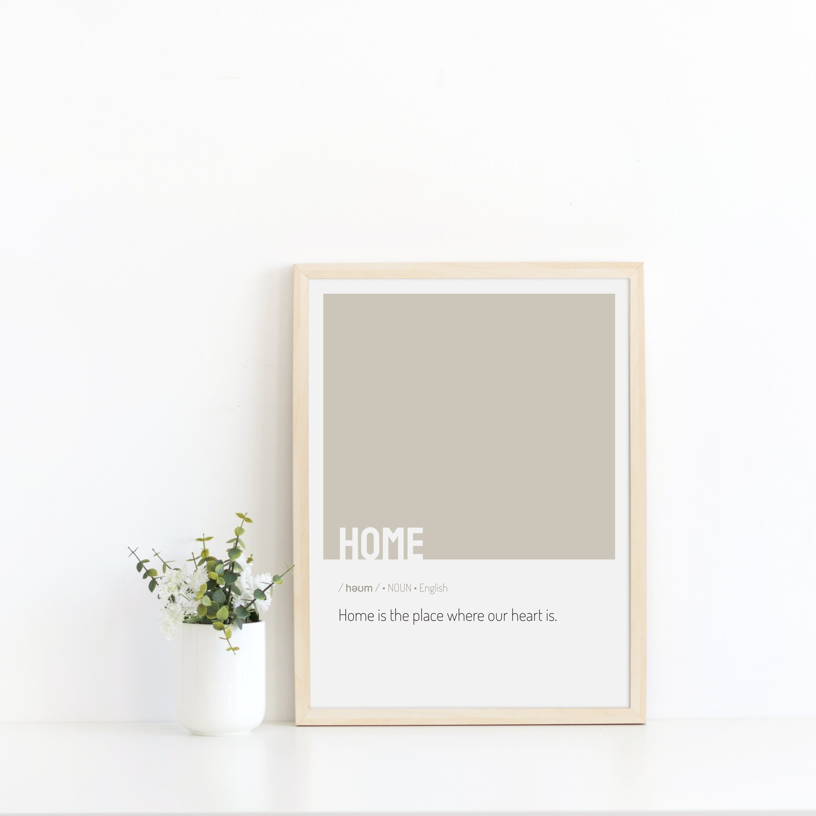 Home Definition Wall Art, Block Color Poster, Home is Where Our Heart ...