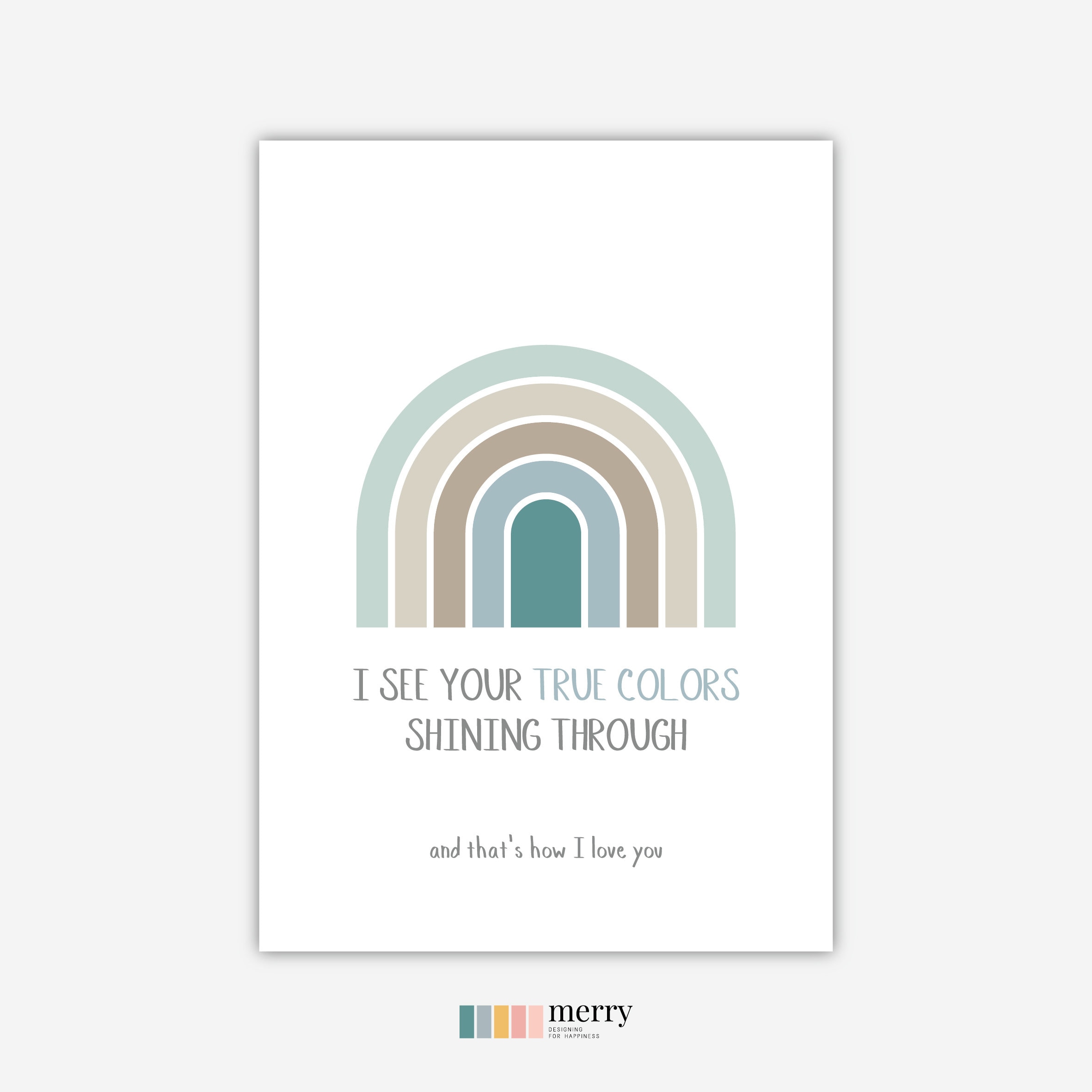 Blue Rainbow Wall Print, Instant Download, Printable Wall Art, True ...