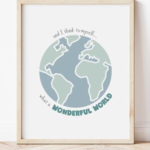 World Printable, Instant Download, Globe Wall Art, Wonderful World ...
