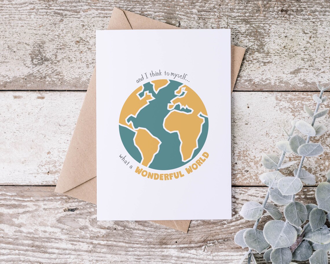Wonderful World Poster Instant Download Globe Printable Wall - Etsy