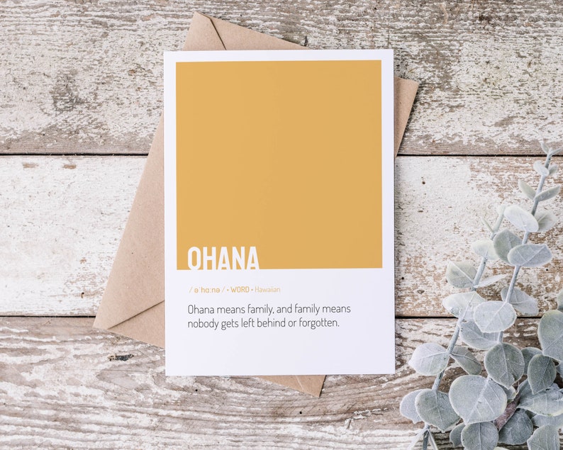Ohana Wall Art, Family Definition Print, Block Color Poster, Dictionary ...