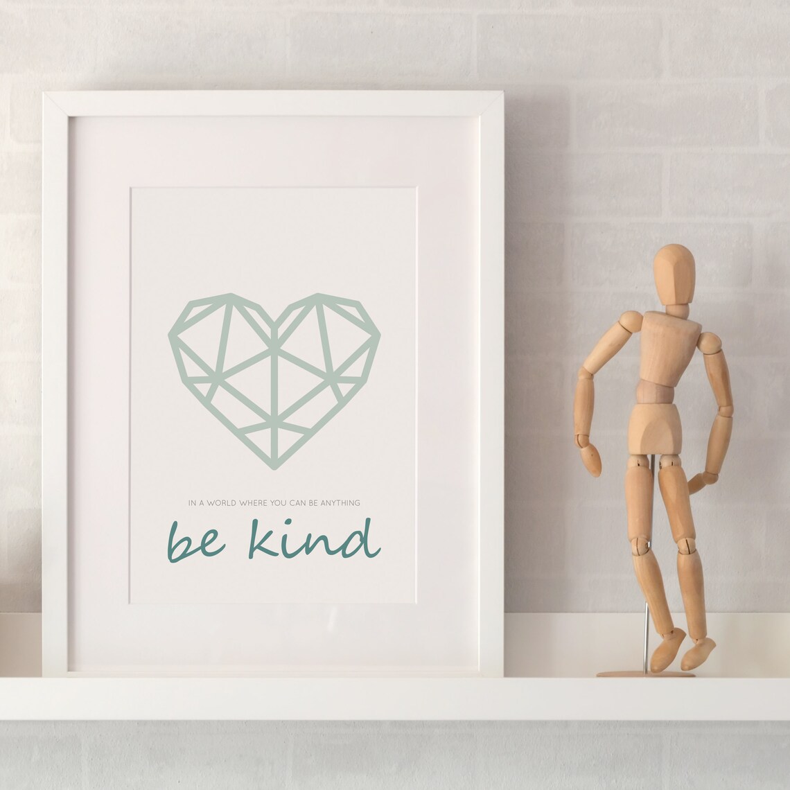 Be Kind Wall Print, Instant Download, Printable Wall Art, Heart Poster ...