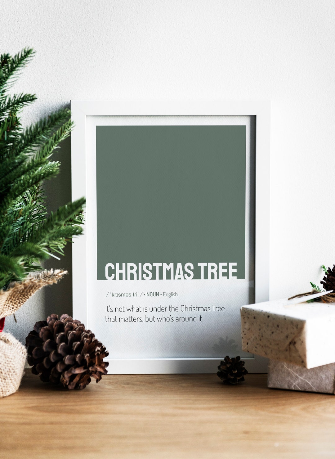 Block Color Christmas Poster, Instant Download, Printable Postcard ...