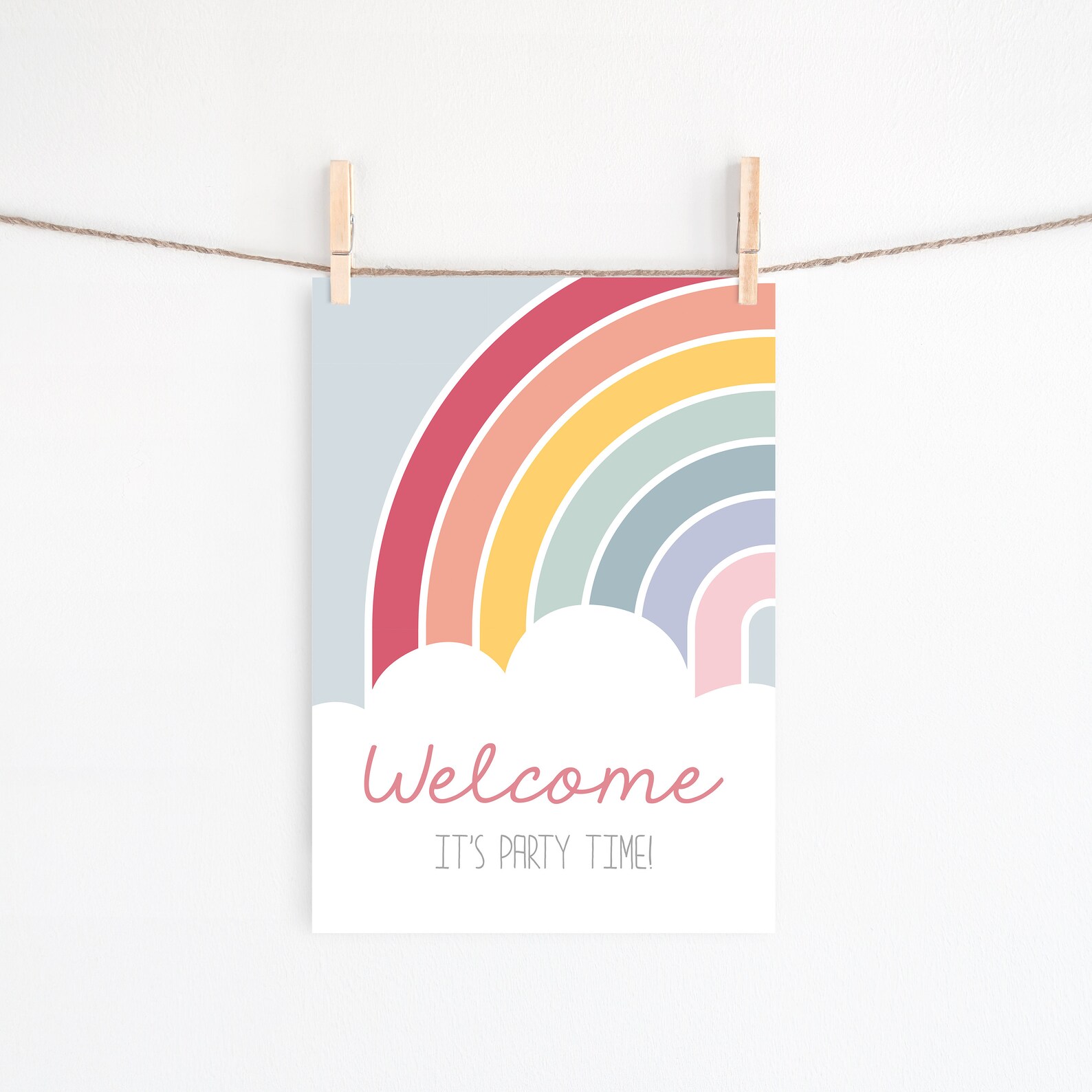 Rainbow Party Kit Printable, Instant Download, Birthday Party Pack, DIY ...