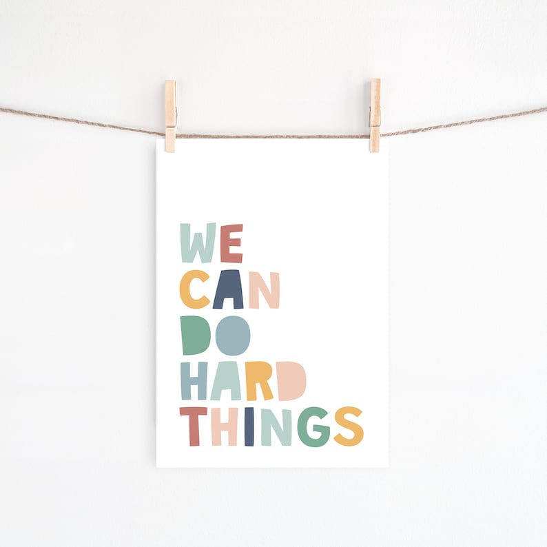 We Can Do Hard Things Poster, Growth Mindset Printable Wall Art ...