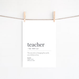 Teacher Definition Print Dictionary Art Instant Download - Etsy