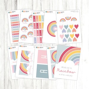 Rainbow Party Kit Printable, Instant Download, Birthday Party Pack, DIY ...