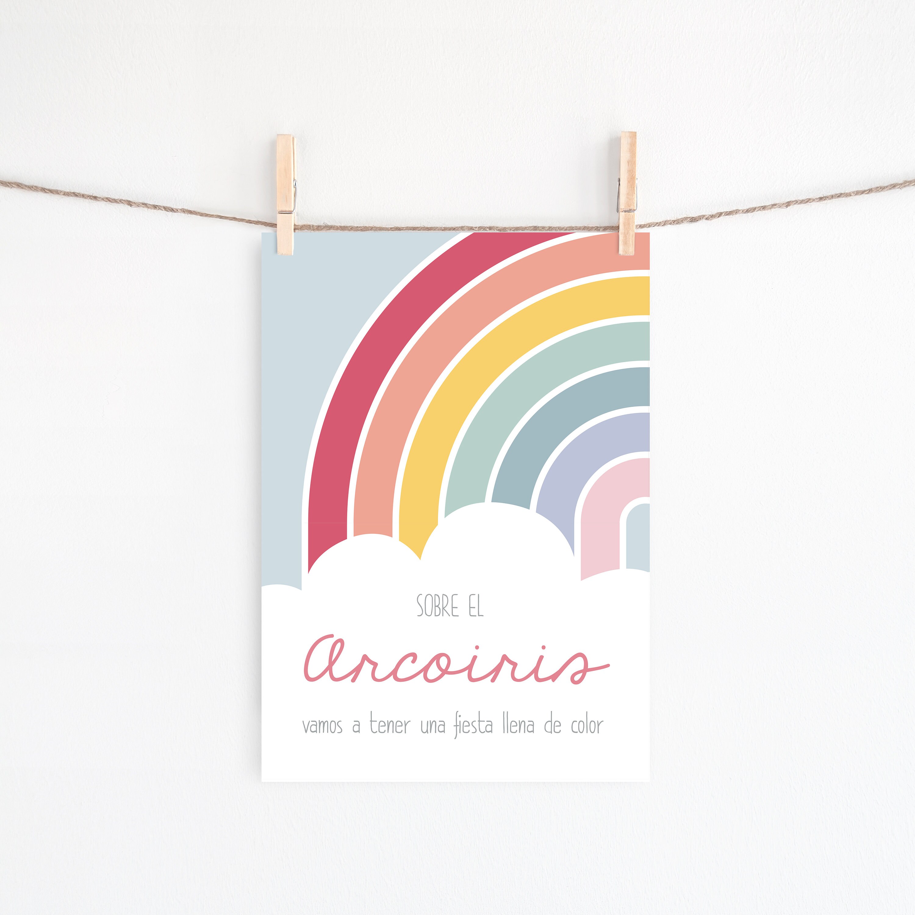 SPANISH Rainbow Party Kit Printable, Instant Download, Birthday Party ...