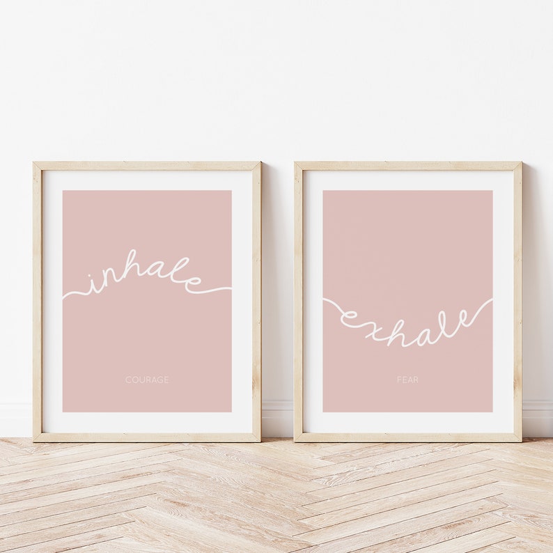 Inhale Exhale Wall Art Printable, Set of 2, Instant Download, Yoga ...