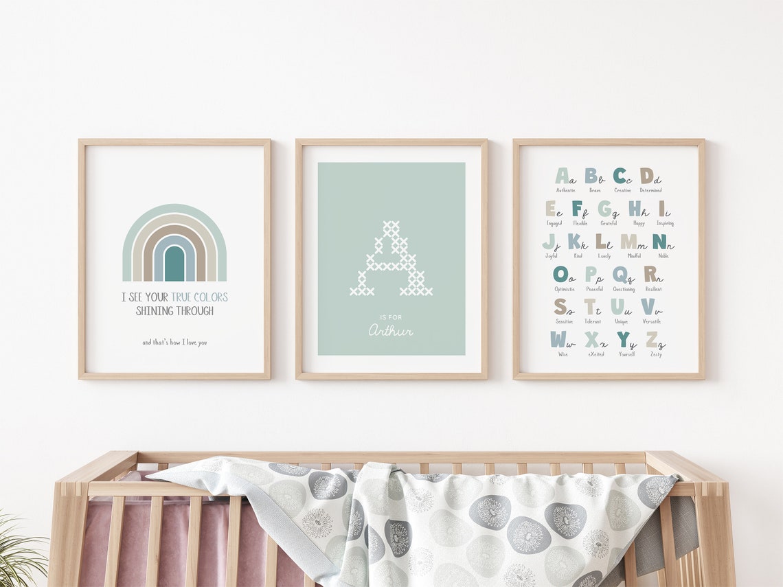 Alphabet Wall Print, Instant Download, Printable Wall Art, ABC Poster ...