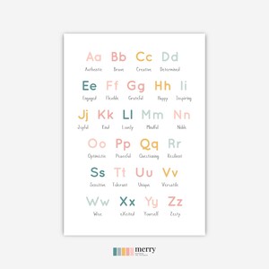 Alphabet Wall Print, Instant Download, Printable Wall Art, ABC Poster ...