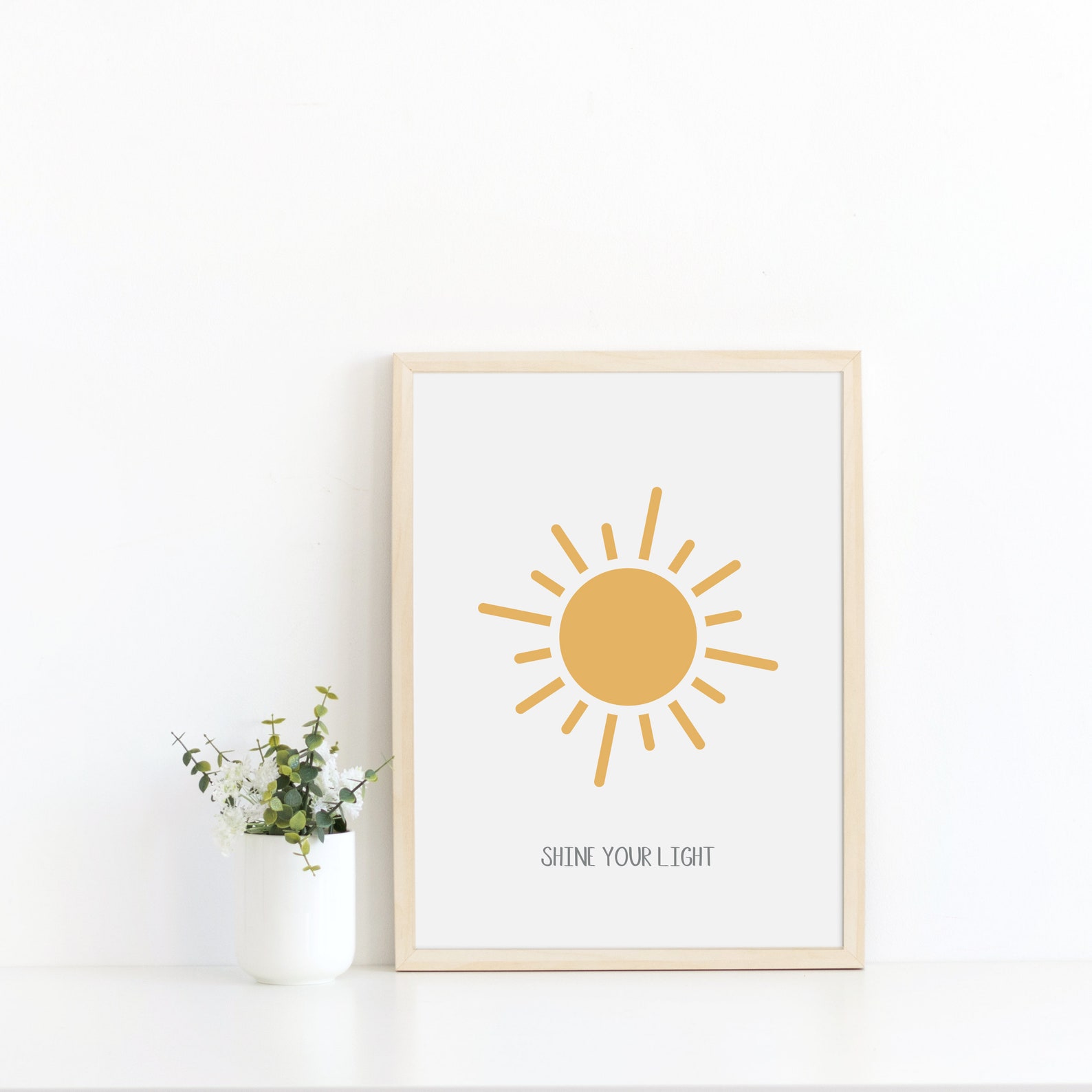 Yellow Sun Wall Print Instant Download Printable Wall Art | Etsy