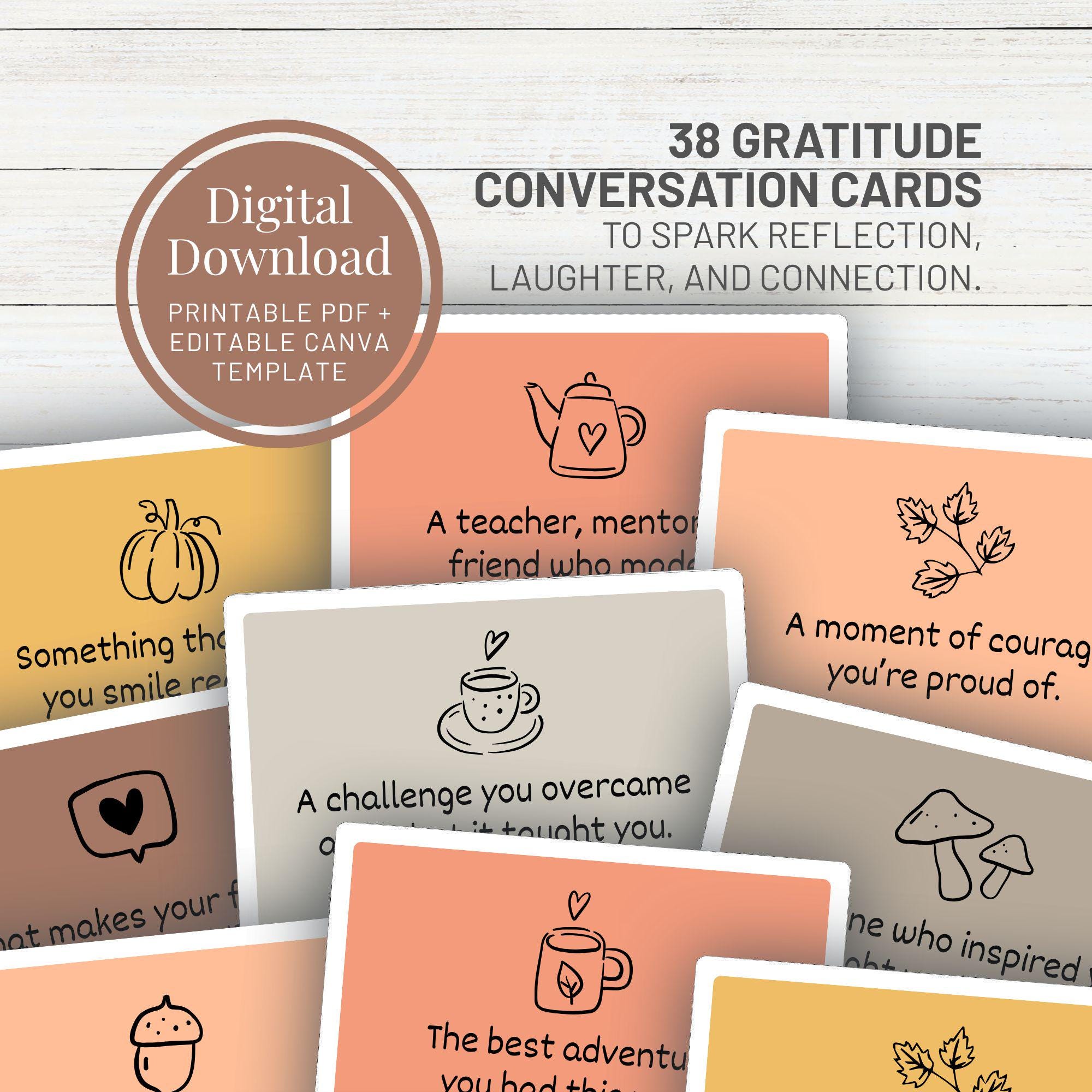Thanksgiving Gratitude Games: Family Conversation Starters (digital ...