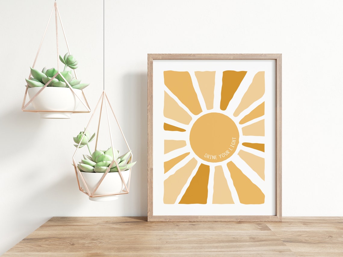 Yellow Sun Wall Print Instant Download Printable Wall Art - Etsy