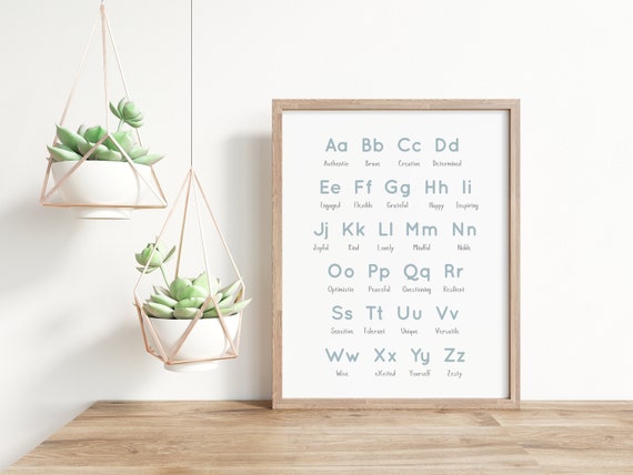 Alphabet Wall Print Instant Download Printable Wall Art ABC | Etsy