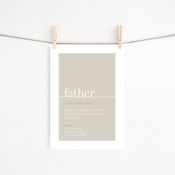 Father Definition Print Dictionary Art Instant Download | Etsy