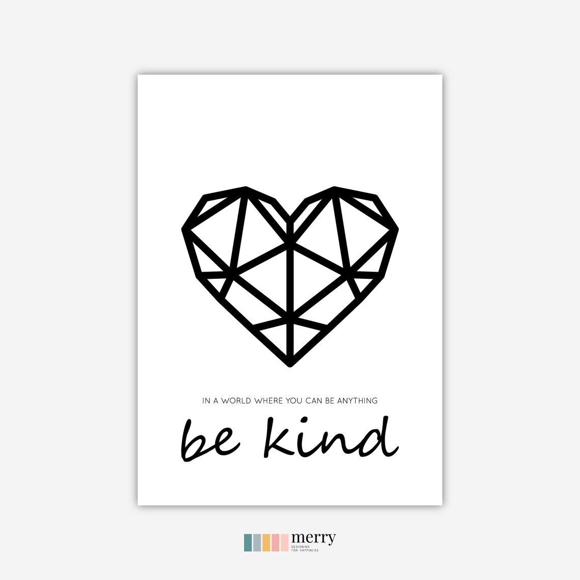 Be Kind Wall Print Instant Download Black and White - Etsy UK