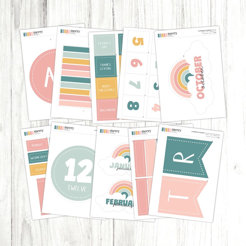 Classroom Decor Printable Bundle, Calendar Chart, Student Name Tags ...