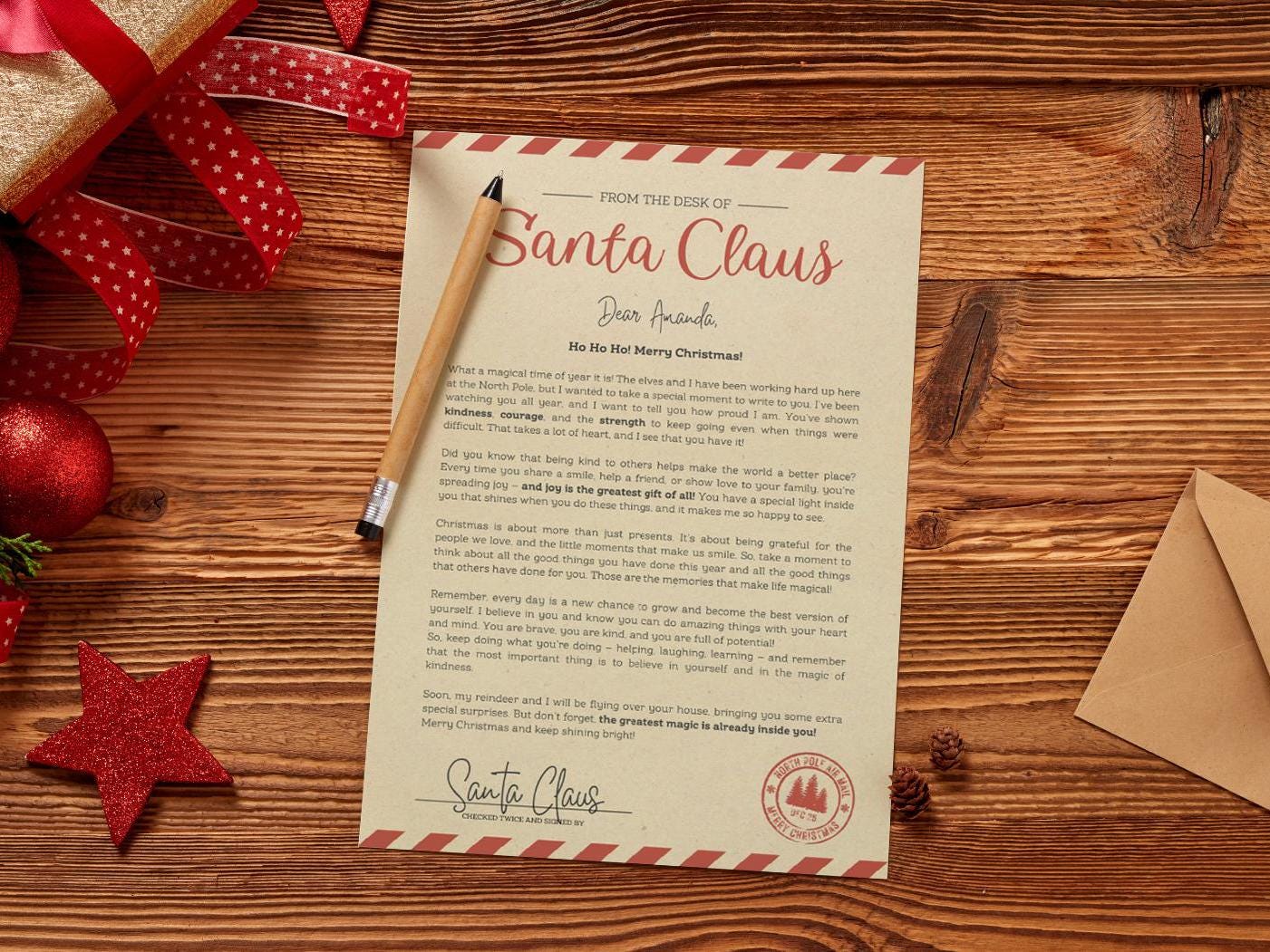 Customizable Santa Claus Letter for Kids | Editable & Printable in ...